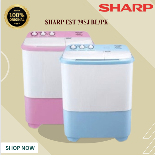 Jual MESIN CUCI 2 TABUNG SHARP EST 79SJ BL/PK 7.5Kg/EST-79-SJ-BL/PK ...