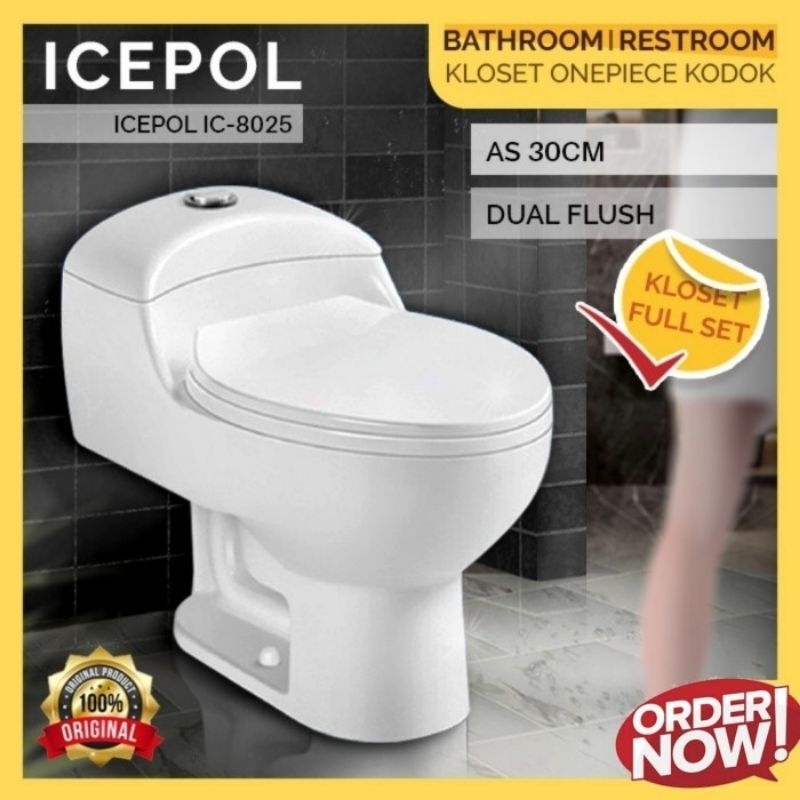 Jual CLOSET ONE PIECE ICEPOL 8025 / MONOBLOK ICEPOL 8025 AS 30cm MURAH ...