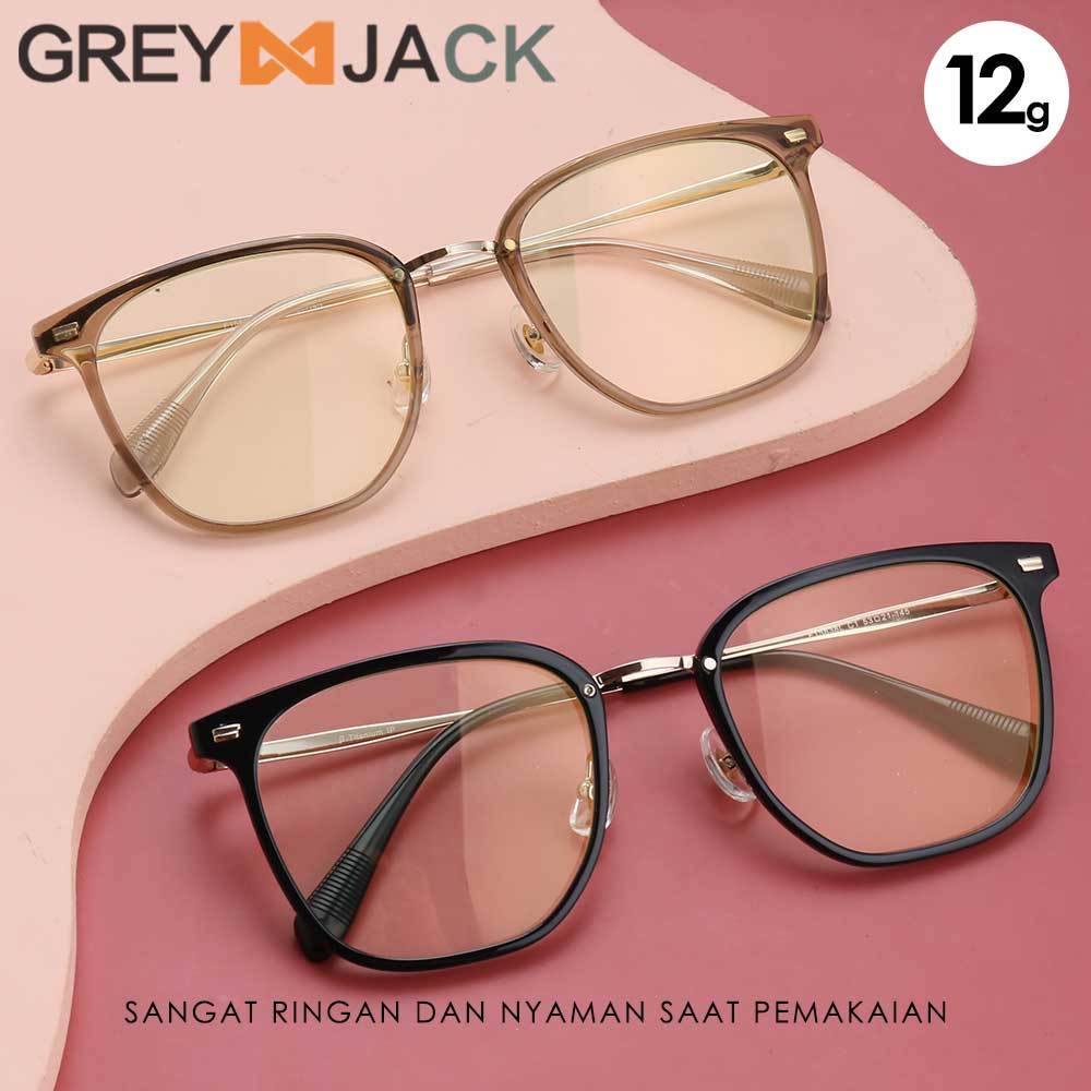 Jual Grey Jack Frame Kacamata Titanium Model Kotak Stylish Simple Fashion Pria Wanita Bisa Minus ...