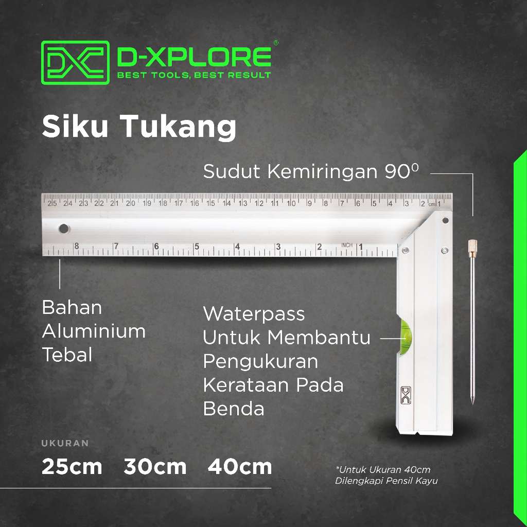 Jual SIKU TUKANG / SIKU PENGGARIS / SIKU METER D-XPLORE | Shopee Indonesia