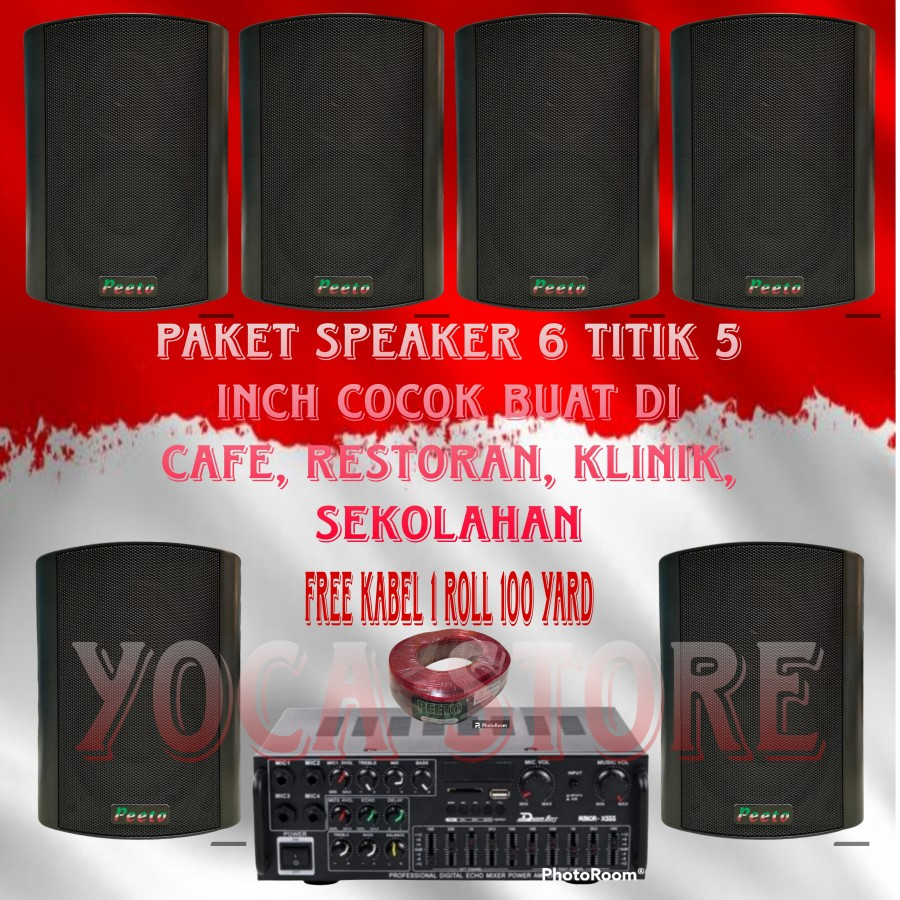 Jual Paket Speaker Peeto 5 Inch 6 Titik Buat Cafe,sekolahan Ampli ...