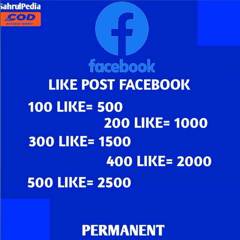 Jual PROMO LIKE POST FACEBOOK PERMANENT | Shopee Indonesia