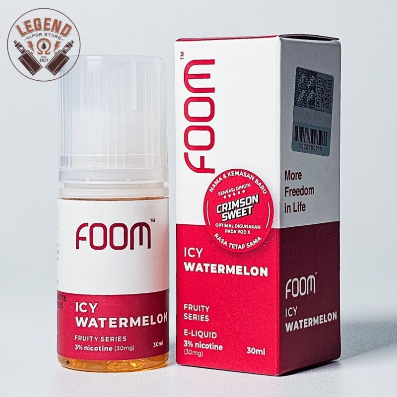 Jual SALT NIC - LIQUID FOOM Icy Watermelon 30ML 30MG AUTHENTIC | Shopee ...