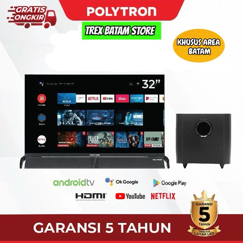 Jual POLYTRON 32 INCH TV ANDROID + SOUNDBAR SPEAKER PLD GARANSI RESMI ...