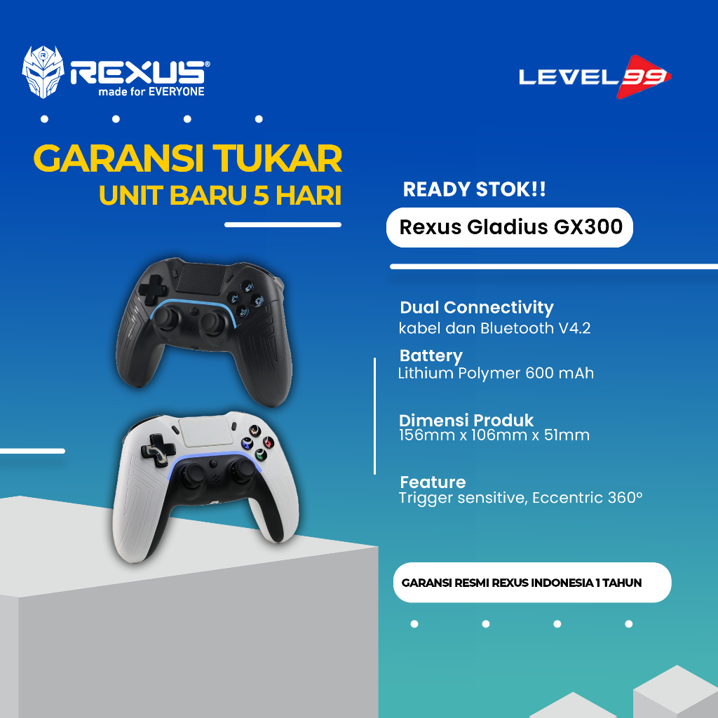 Jual Rexus Bluetooth Gamepad Gladius Gx300 | Shopee Indonesia