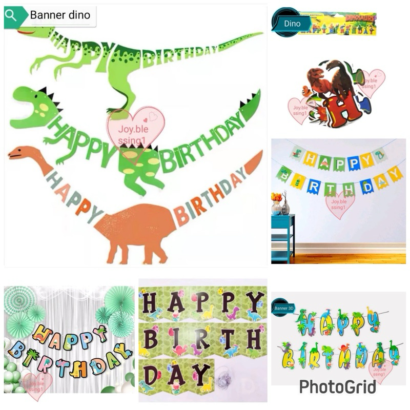 Jual BANNER BESAR BUNTING FLAG ULANG TAHUN DINOSARUS/Banner dino/banner ...