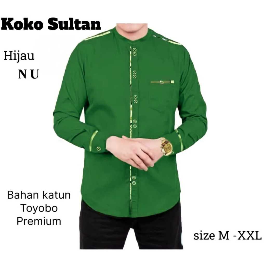 Jual Baju Koko SULTAN Kombinasi batik Lengan Panjang Model Pakistan ...