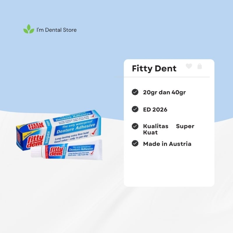 Jual FITTY DENT 20GRAM 40GRAM AUSTRIA DENTURE ADHESIVE PEREKAT LEM GIGI ...