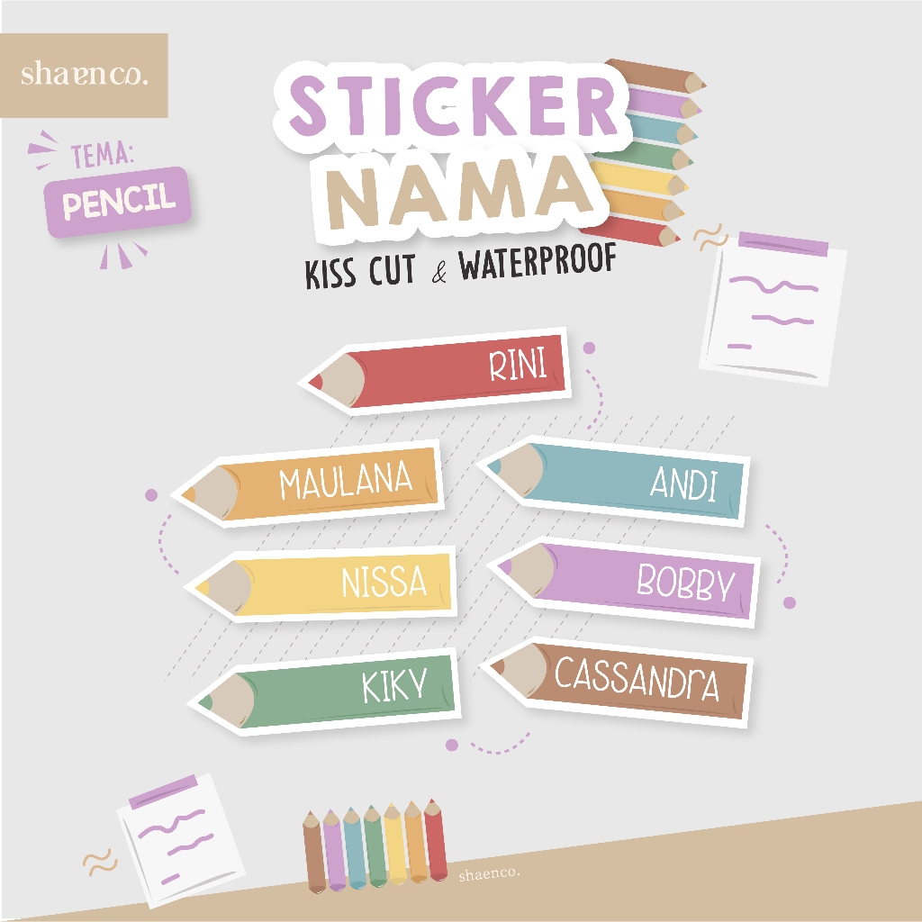 Jual STIKER LABEL NAMA ANAK SEKOLAH LUCU WATERPROOF VINYL CUSTOM UNIK ...