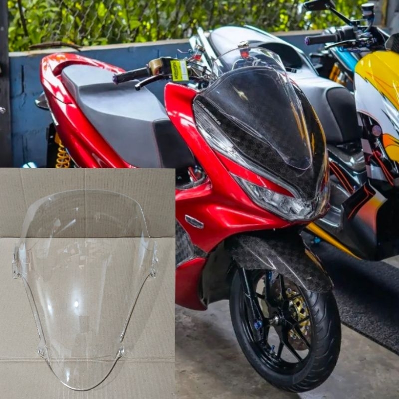 Jual VISOR VARIASI HONDA PCX 150 WINSHIELD PCX 150 MODEL STANDAR BAHAN ...
