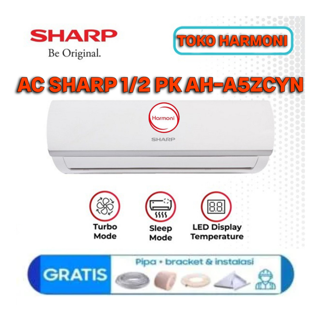 Jual AC SHARP 1/2 PK AH-A5ZCY AC SHARP 1/2PK (BACA DESKRIPSI SEBELUM ORDER) | Shopee Indonesia
