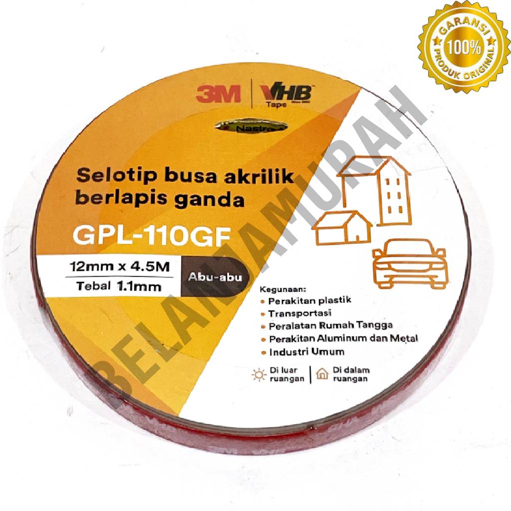 Jual Double Tape Merah 3M VHB Automotive 4900 Tebal 1.1mm size 12mm x 4.5m 3M Asli 100% | Shopee ...