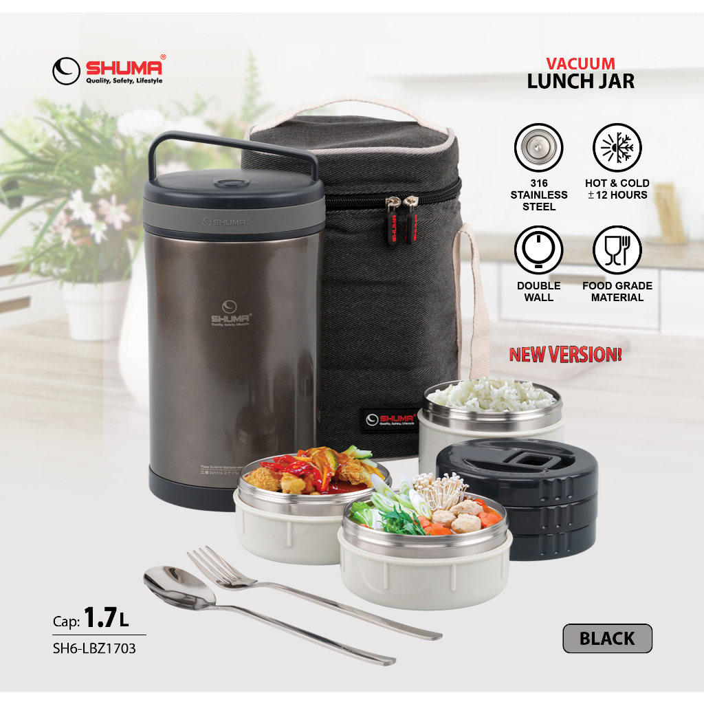 Jual SHUMA S/S 316 Vacuum Insulation Lunch Jar 1700 ML (LBZ 1700) | Shopee Indonesia