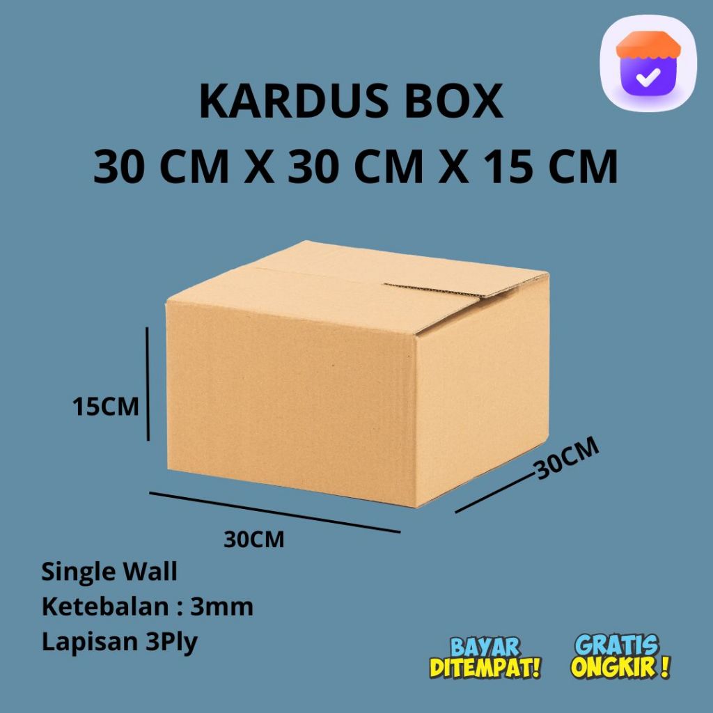 Jual Kardus Karton Box Packing Polos 30 x 30 x 15 CM | Shopee Indonesia