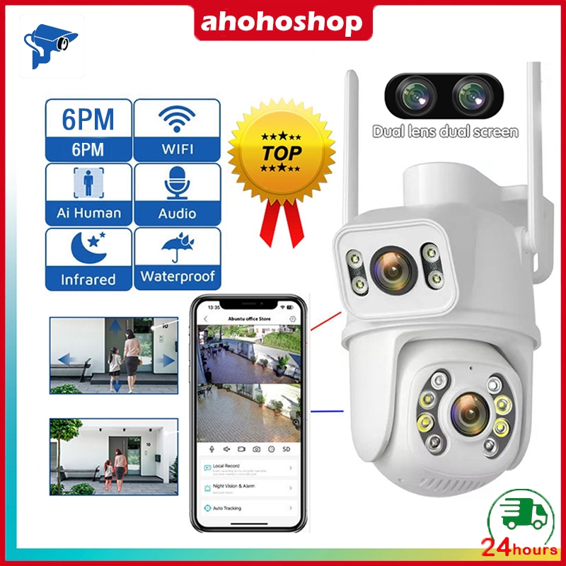 Jual 【COD】CCTV Camera Dual Lens WiFi IP 6MP 360° PTZ Waterproof Outdoor ...