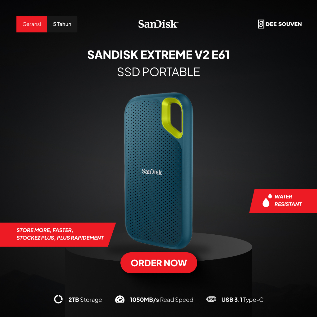 Jual Sandisk SSD Extreme External Portable 2TB USB C 3.2 - 2 TB | Shopee Indonesia