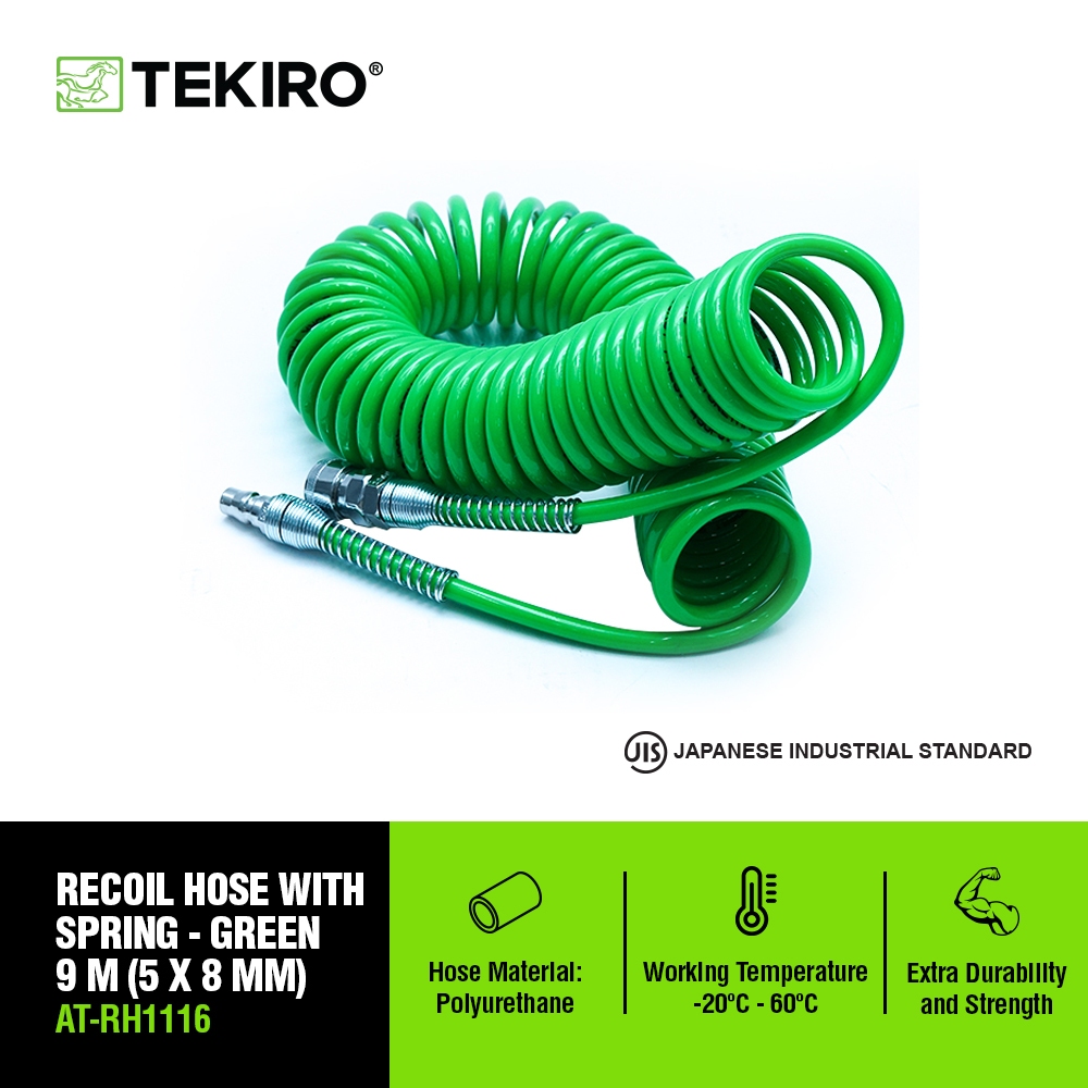Jual TEKIRO RECOIL HOSE 9 METER HIJAU WITH SPRING /SELANG SEPIRAL ...