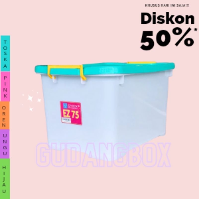 Jual GUDANGBOX CONTAINER EZY BOX CB 75 LITER KOTAK PENYIMPANAN ...