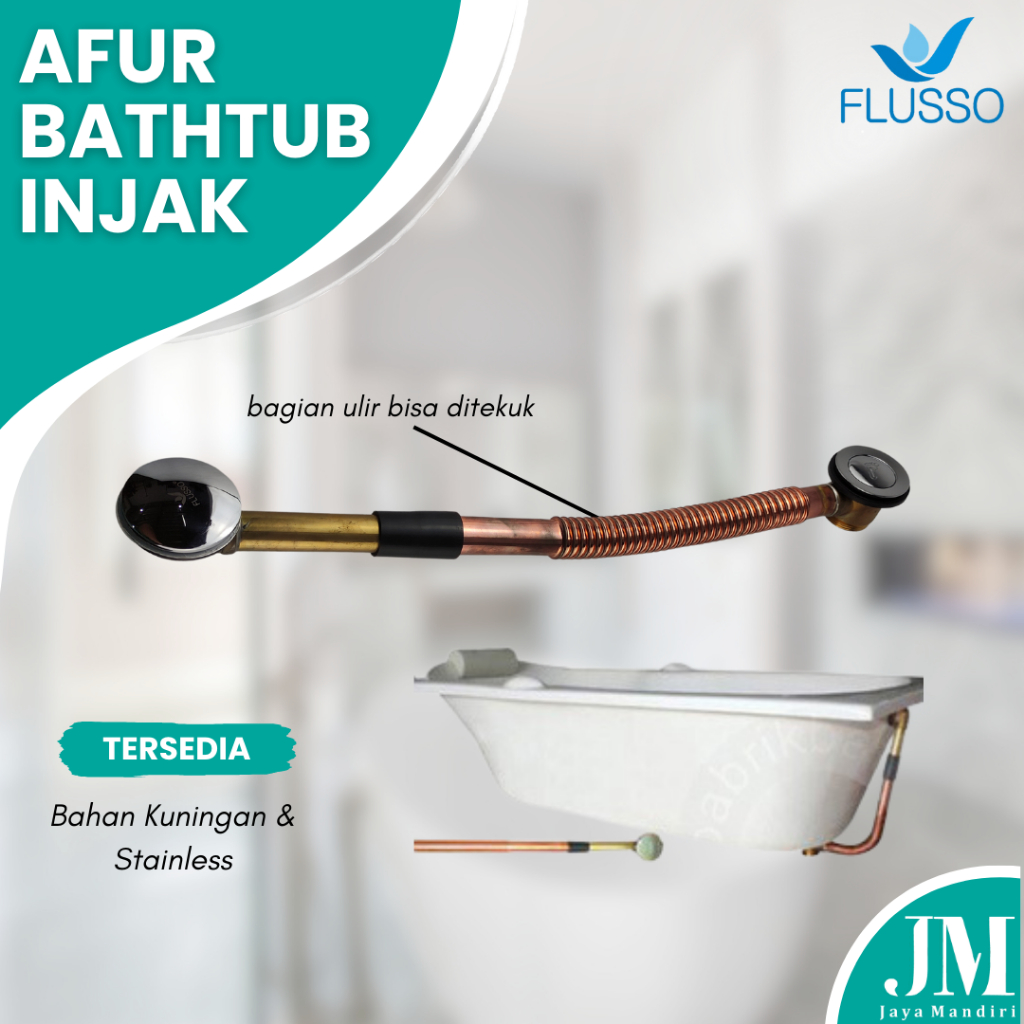 Jual Flusso Afur Bathtub Kuningan Afur Bathub Stainless Pop Up Injak ...