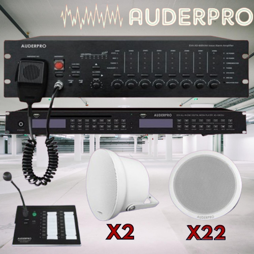 Jual Paket Sound System Auderpro Paging Alarm Evakuasi- 15A 22 Speakwer ...