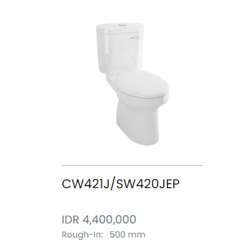 Jual TOTO CLOSET KLOSET DUDUK PUTIH Close Coupled Toilet CW421J ...