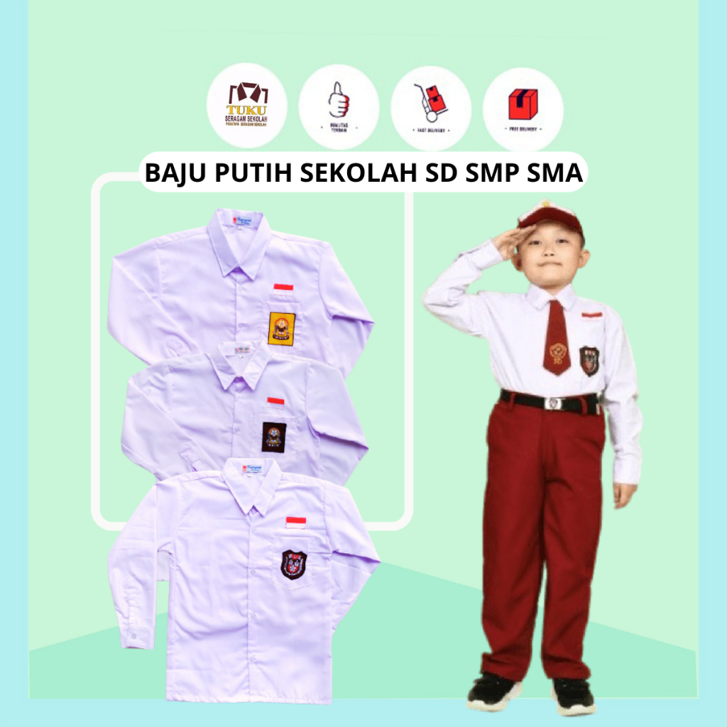 Jual Almira Seragam Sekolah ku SD MI SMP SMA MTS SMK Baju Kemeja Putih ...