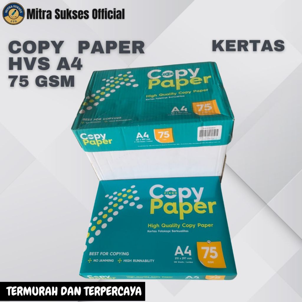 Jual KERTAS HVS A4 COPY PAPER 75 GR [1 KARTON] | Shopee Indonesia