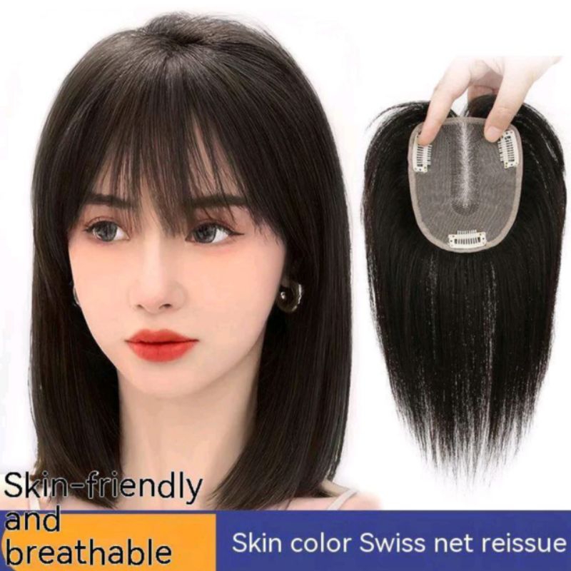 Jual Toupee Wanita Rambut Pendek Model Bob Dengan Poni Tipis Hairtoper ...