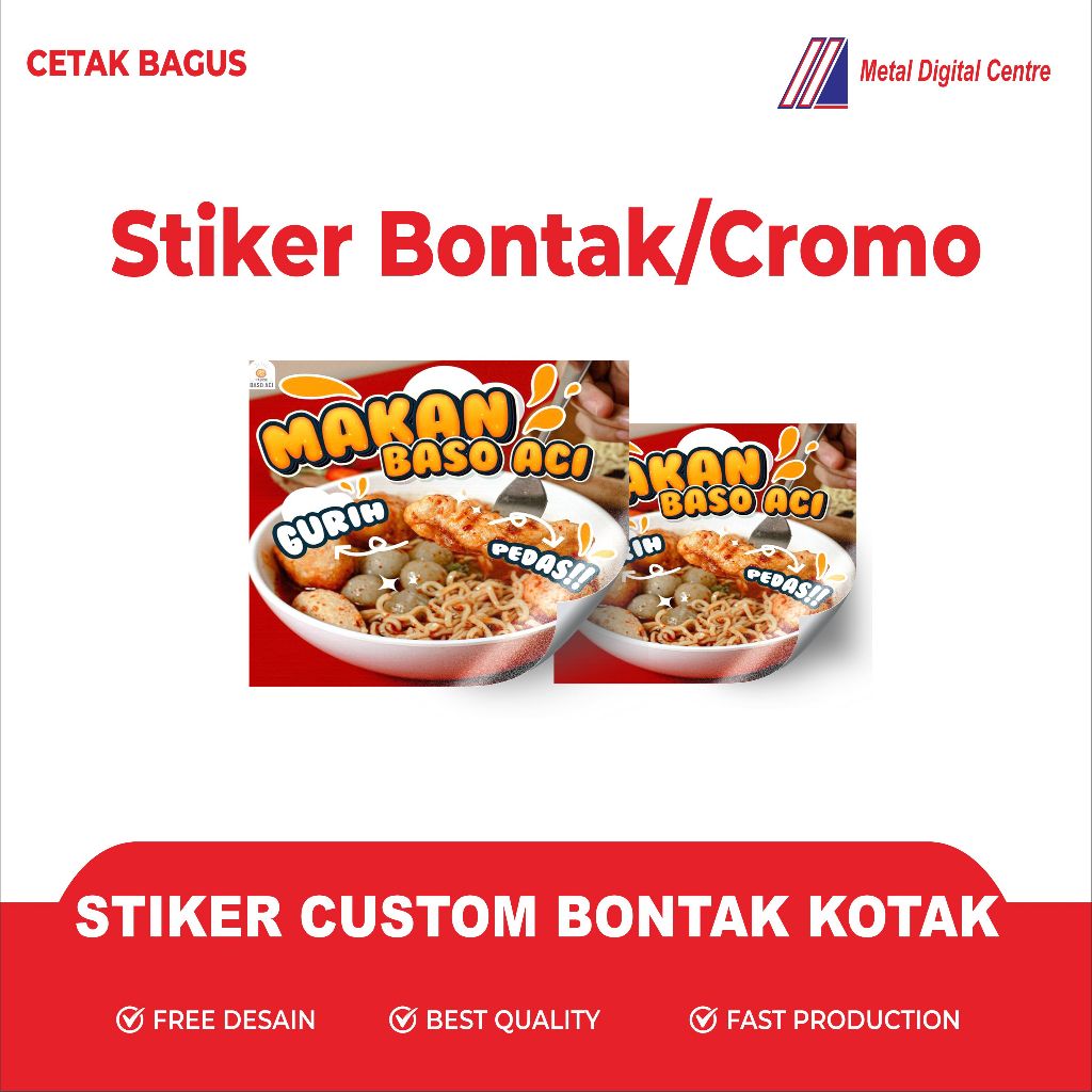Jual Cetak Stiker BONTAK / CROMO ( CUTTING KOTAK ) Cetak Stiker Label ...