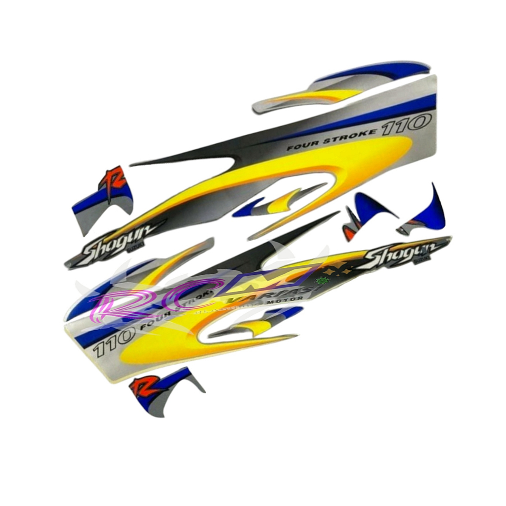 Jual Sticker bodi Suzuki Shogun 110 R 2000 2001 Silver stiker Lis polet ...