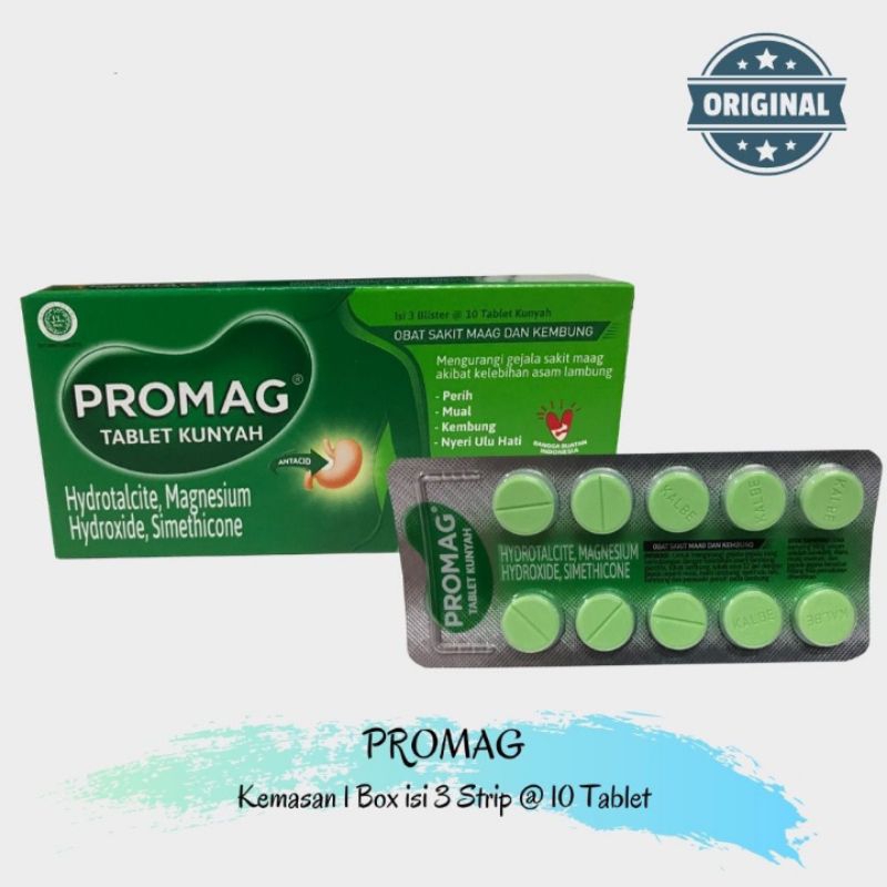 Jual Promag Tablet Kunyah 1 Box isi 3 Strip @30 Tablet | Shopee Indonesia