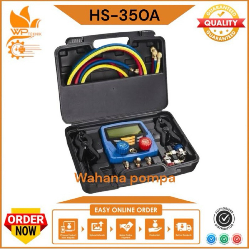 Jual HS-350A Digital Refrigerant Pressure Gauge Manometer AC manifold ...