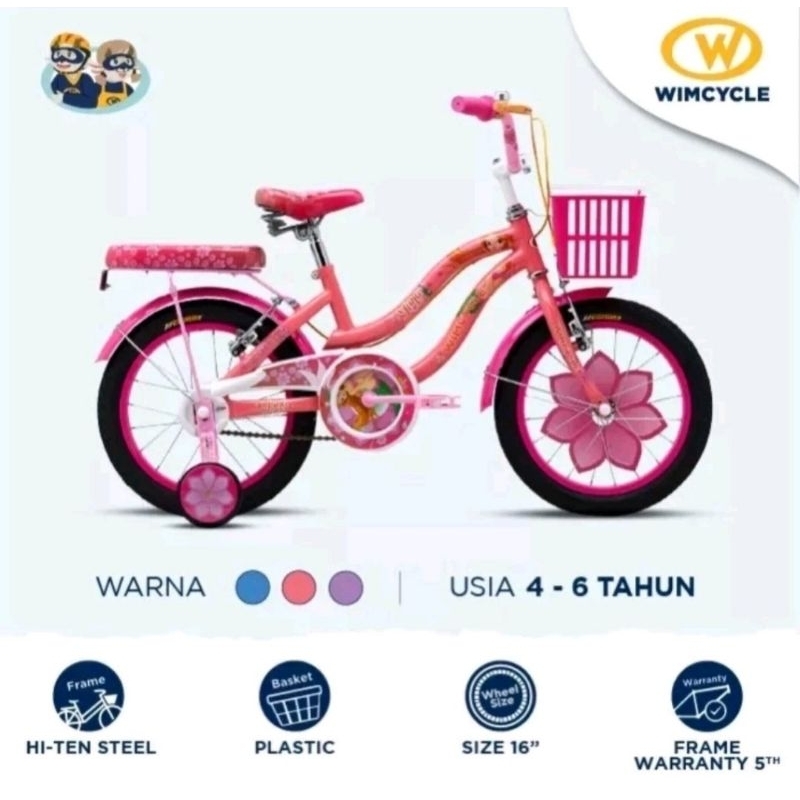 Jual SEPEDA ANAK MINI WIM CYCLE YUNA 16 INCH | Shopee Indonesia