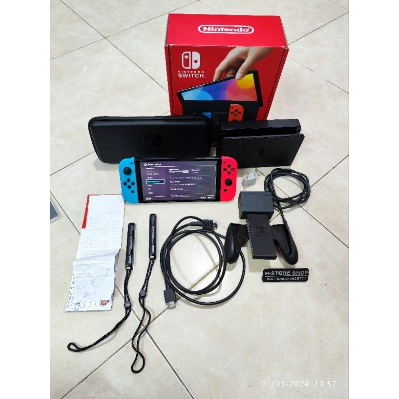 Jual Nintendo Switch OLED NEON OFW Fullset | Shopee Indonesia