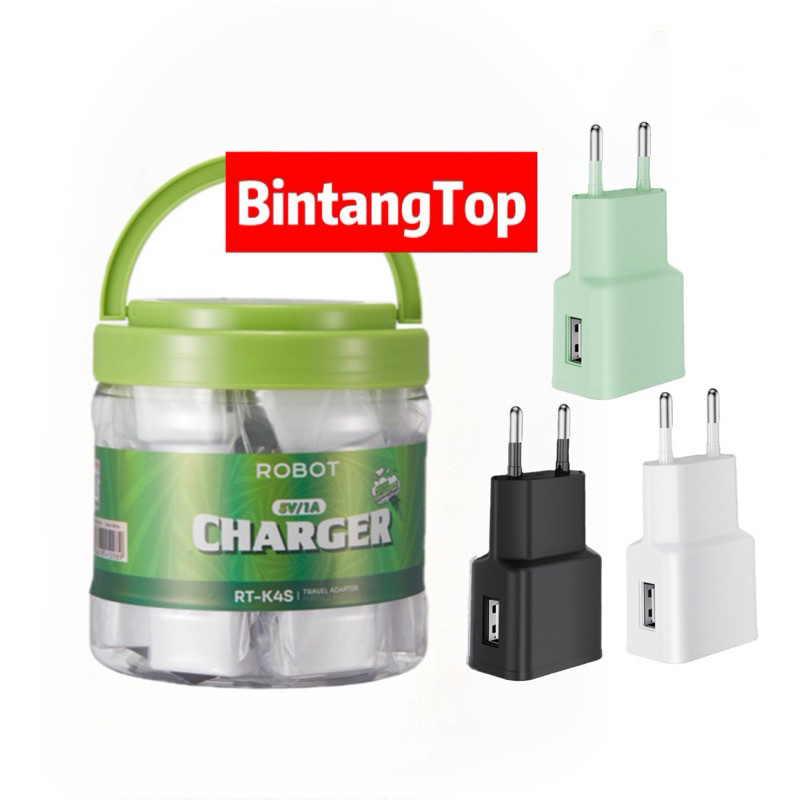 Jual ROBOT RT-K4 RT-K4s / Batok charger ROBOT RT-K4 RT-K4s single output 5v/1A ORIGINAL GARANSI ...