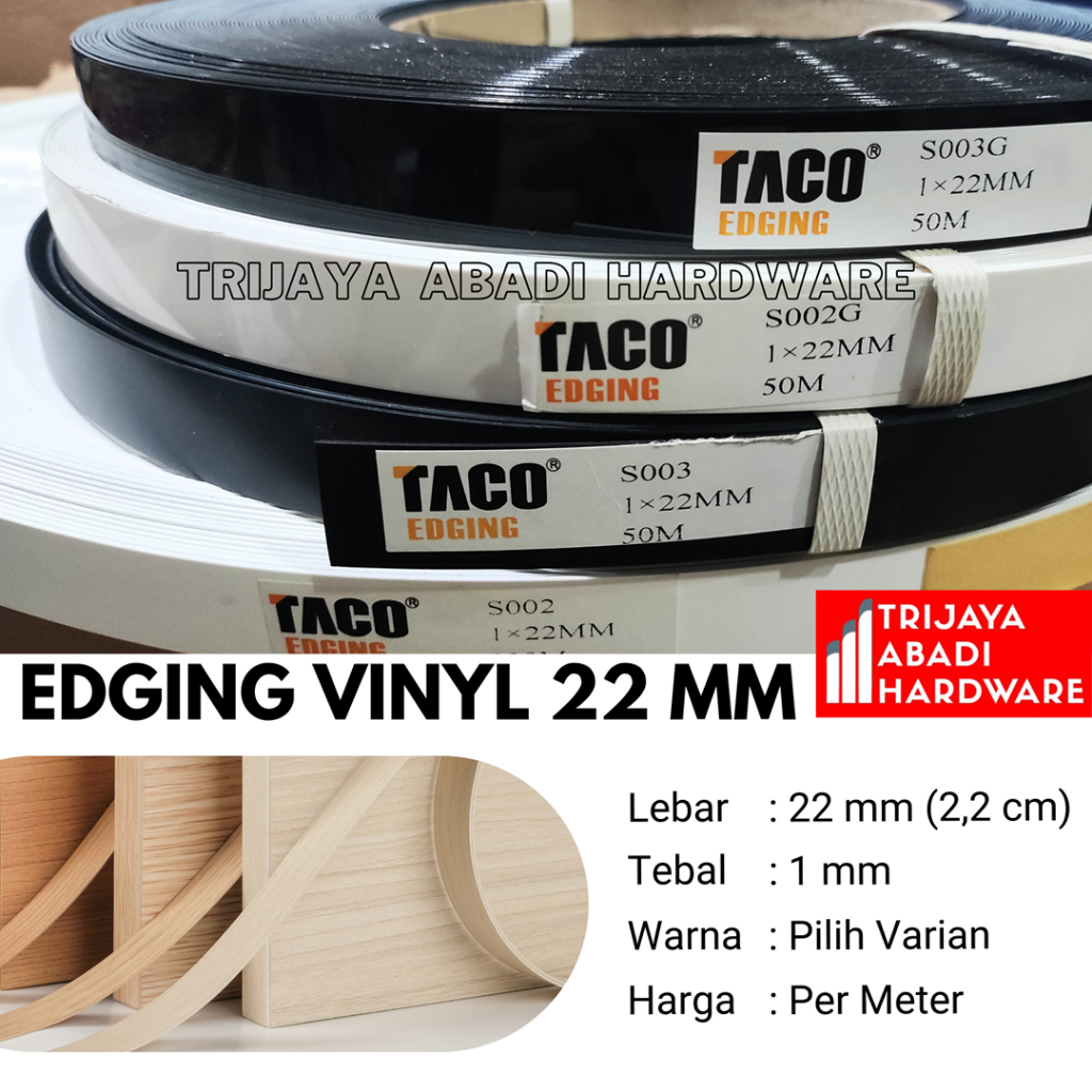 Jual Edging PVC 22 mm Taco S 002 / 003 G Dof Glossy Tepian Pintu Kabinet | Shopee Indonesia