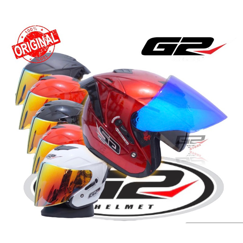 Jual HELM G2 OPTIMAX SOLID MARON GLOSY DOUBLE VISOR ORIGINAL (PAKET ...