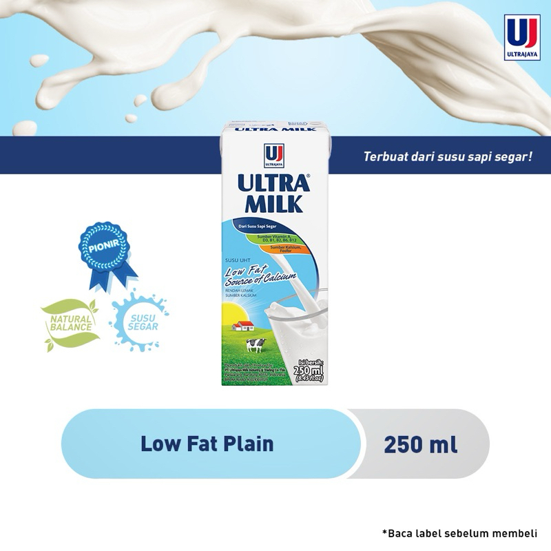 Jual Ultra Milk Low Fat Plain 250ml | Shopee Indonesia