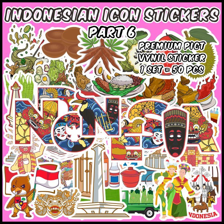 Jual [1 pack] Indonesian Icon Stickers 6 (Stiker Ikon Indonesia 6 ...