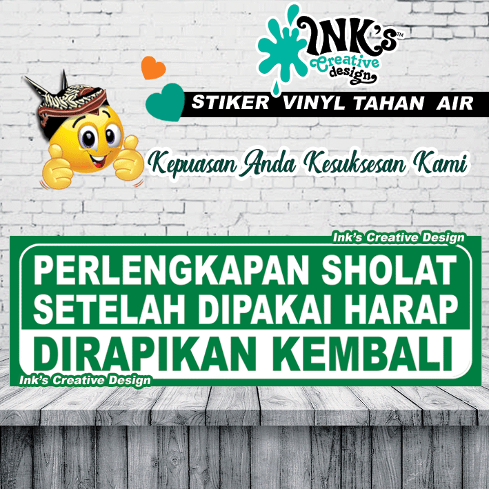 Jual Stiker Perlengkapan Sholat setelah dipakai harap di rapikan ...