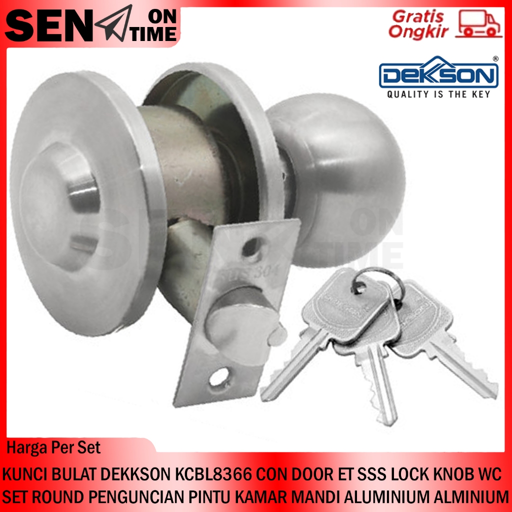Jual KUNCI BULAT DEKKSON KCBL8366 CON DOOR ET SSS LOCK KNOB WC SET ...