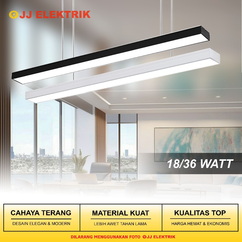 Jual Lampu Gantung Linear LED 18W 36W - Modern Minimalis Terang Rumah ...