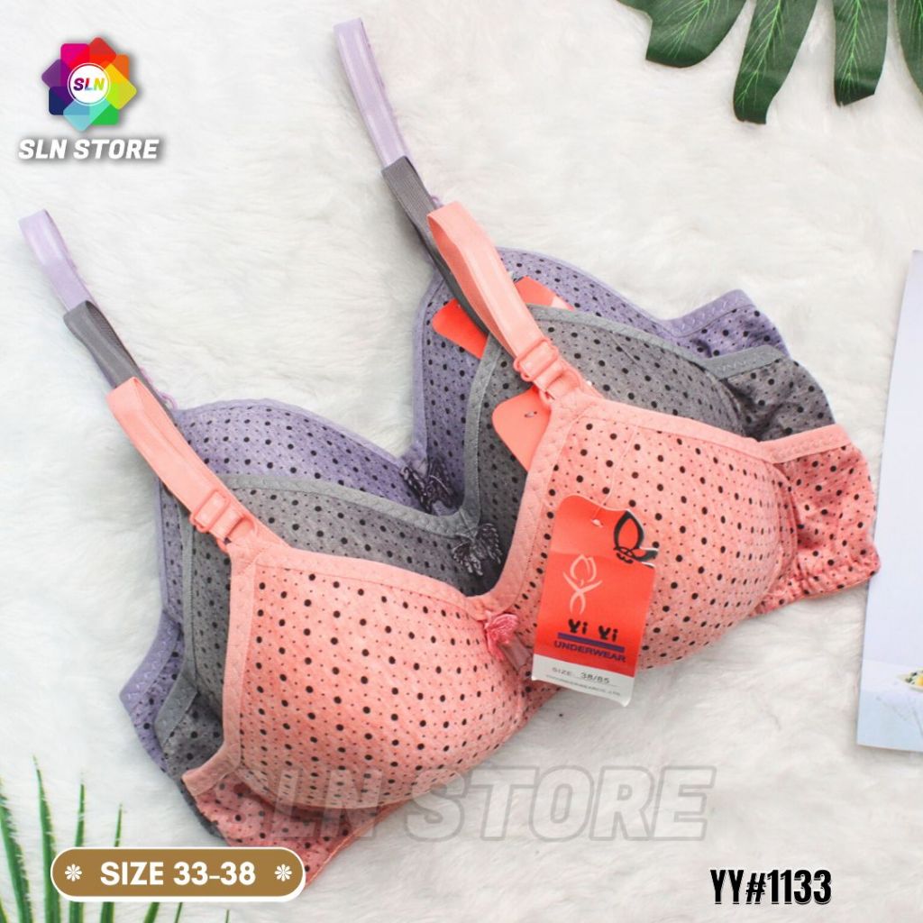 Jual (PAKET 3 PCS) BRA WANITA REMAJA YIYI TANPA KAWAT / BH PEREMPUAN ABG CUP KECIL MOTIF SABLON ...