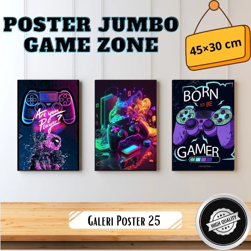 Jual Hiasan Dinding Jumbo Gaming Zone Poster Playstation Kamar Tidur ...
