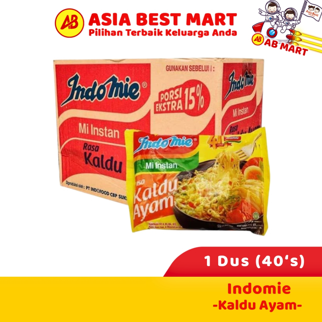 Jual Indomie Kaldu Ayam 1 Dus X 40 Pcs Mie Instant - ASIA BEST | Shopee ...