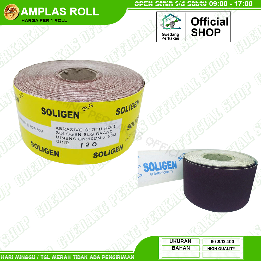 Jual Amplas Roll Kain High Quality Soligen Grit 60 - 400 / Amplas ...