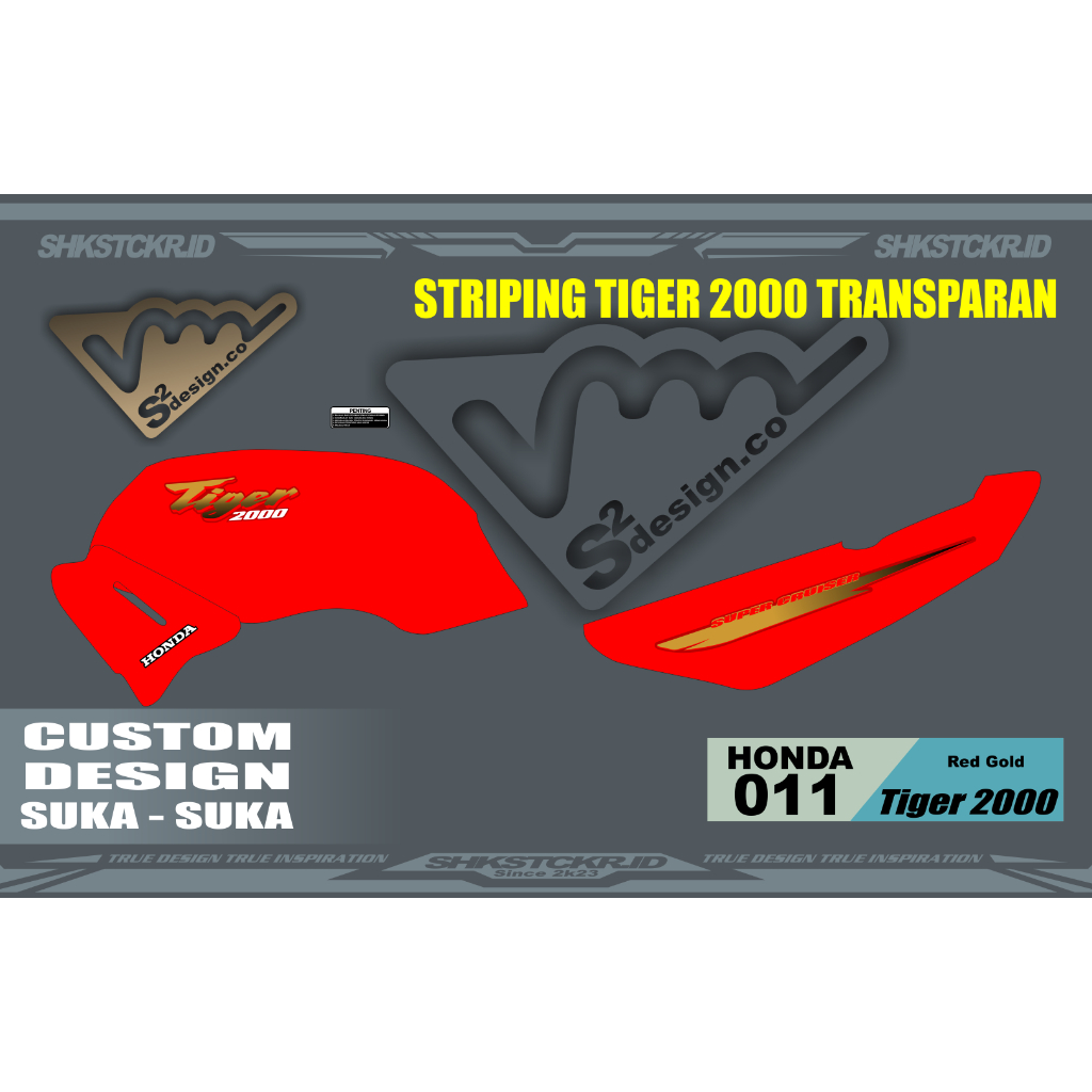 Jual Striping TRANSPARAN Honda Tiger Lawas Tiger 2000 warna original ...