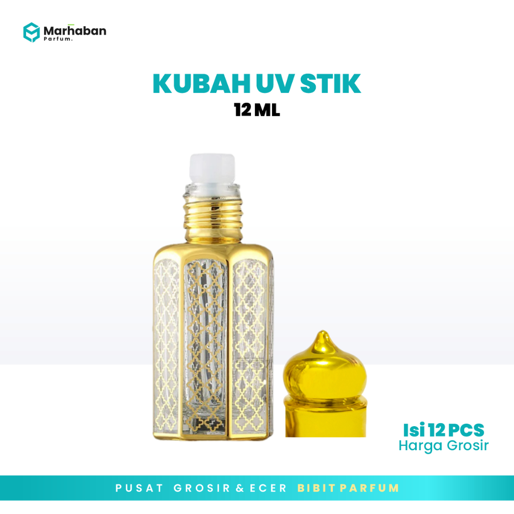 Jual Botol Parfum Kubah UV Stik 12 ML - Botol Tola Arab Kubah Gold 12 ...