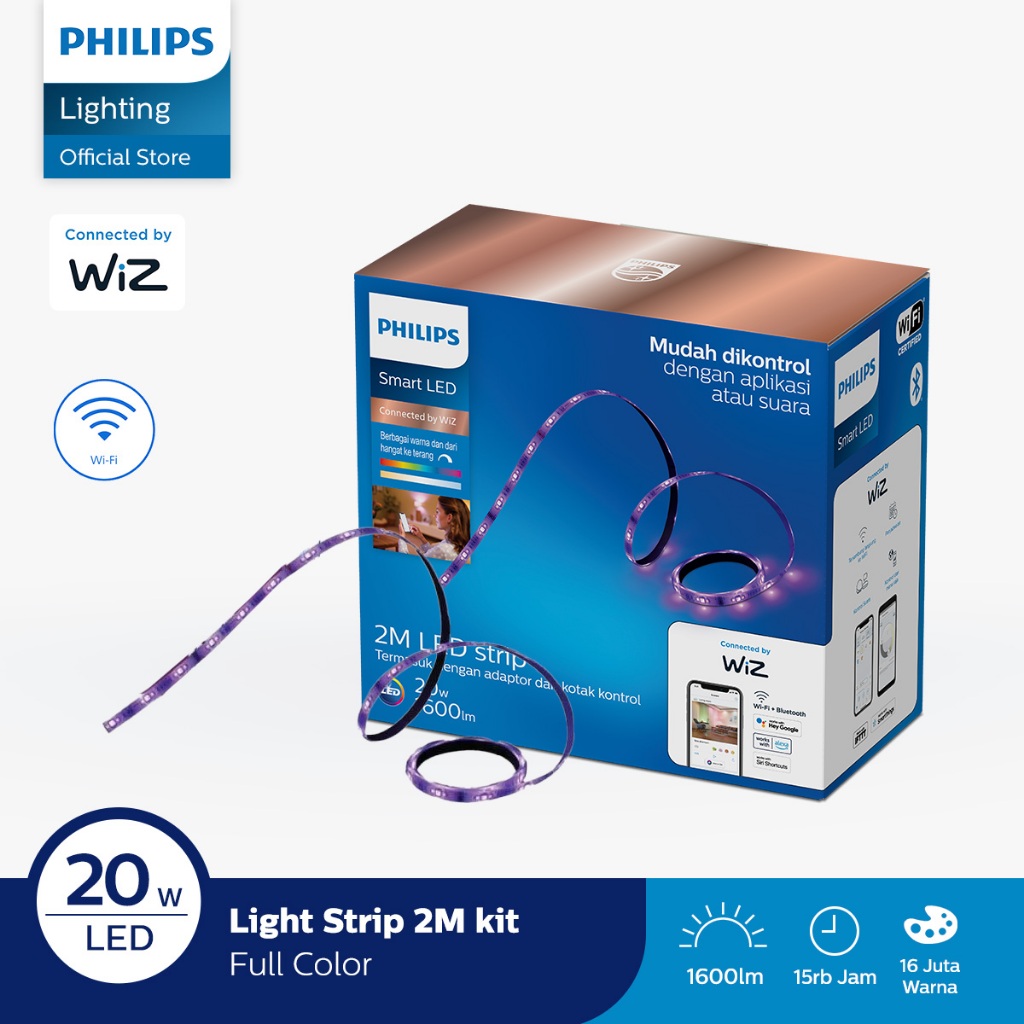 Jual Philips Smart Wifi LED Strip Starter Kit 2M - Color & Tunable ...