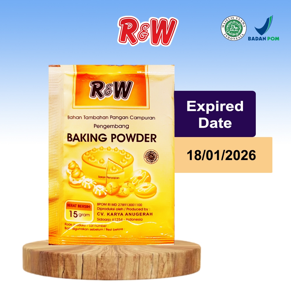 Jual Baking Powder Pengembang Kue Rajawali R&W RW 15 gr Orange Extra ...